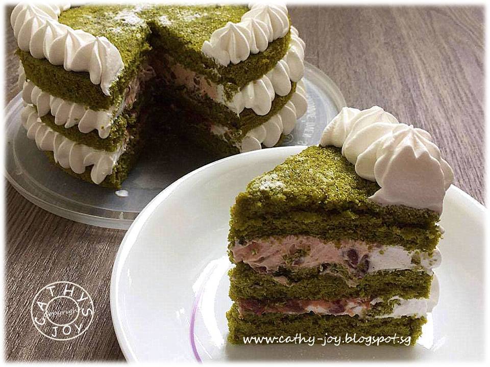 cathy's joy: Matcha Azuki Bean Cake