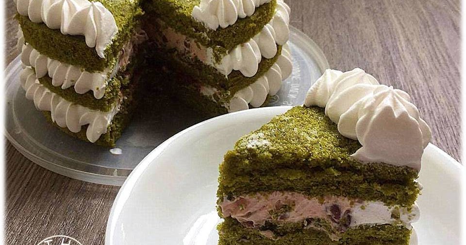 cathy's joy: Matcha Azuki Bean Cake
