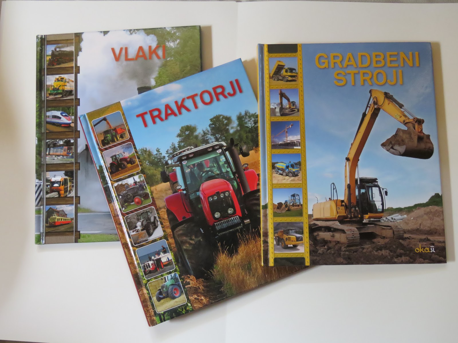 Iz malega zraste veliko: Gradbeni stroji / Traktorji / Vlaki - knjige okaši