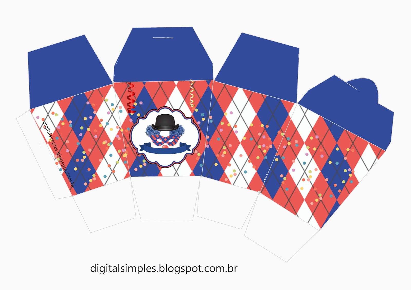 KIT FESTA ANIVERSÁRIO DE CARNAVAL PARA MENINOS - Convites Digitais Simples