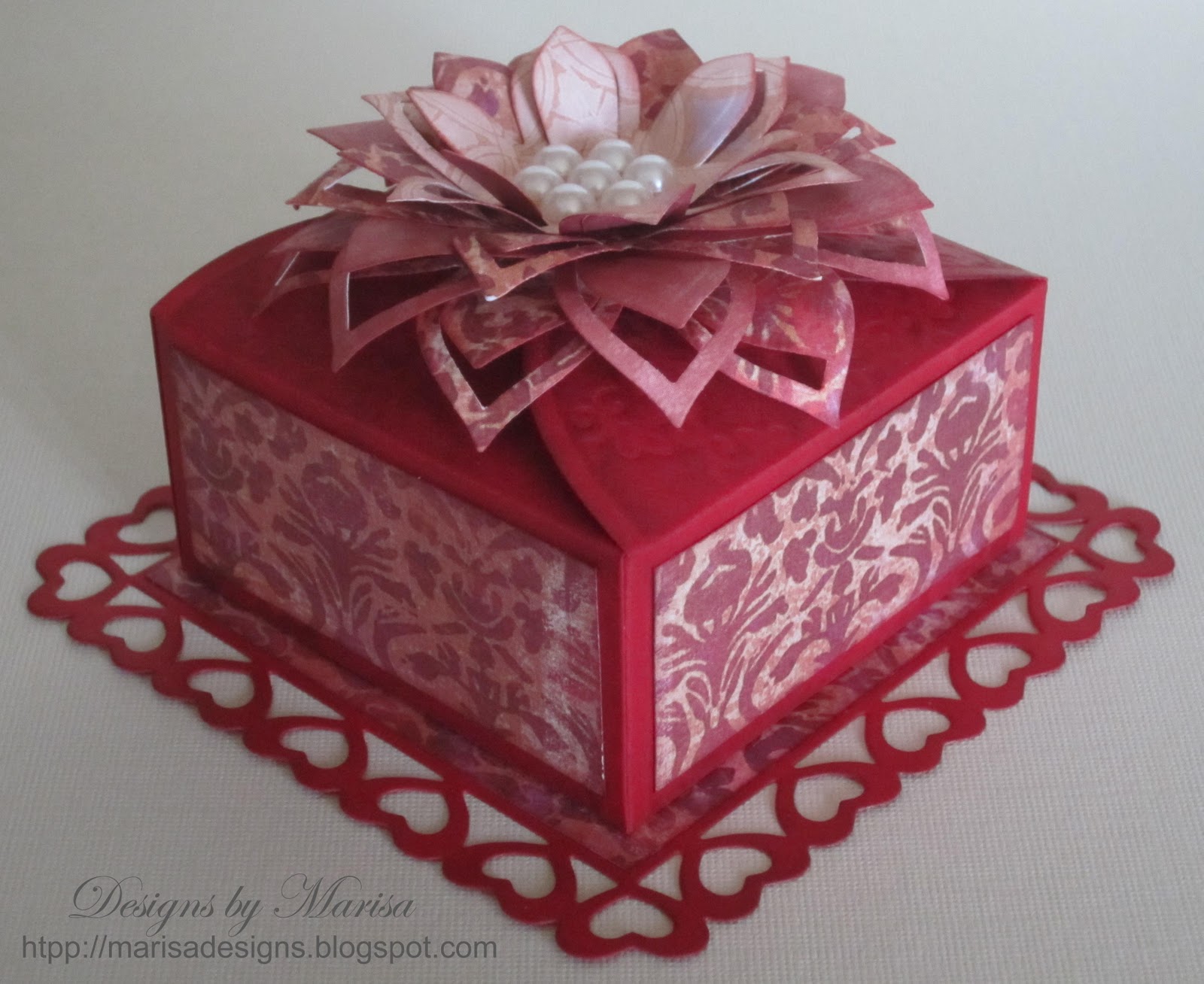 Designs by Marisa: Valentine's Card in the Square Petal Top Box by ...