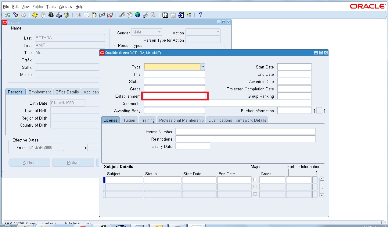 My Oracle World: How to Upload Establishment in Employee Qualification ...