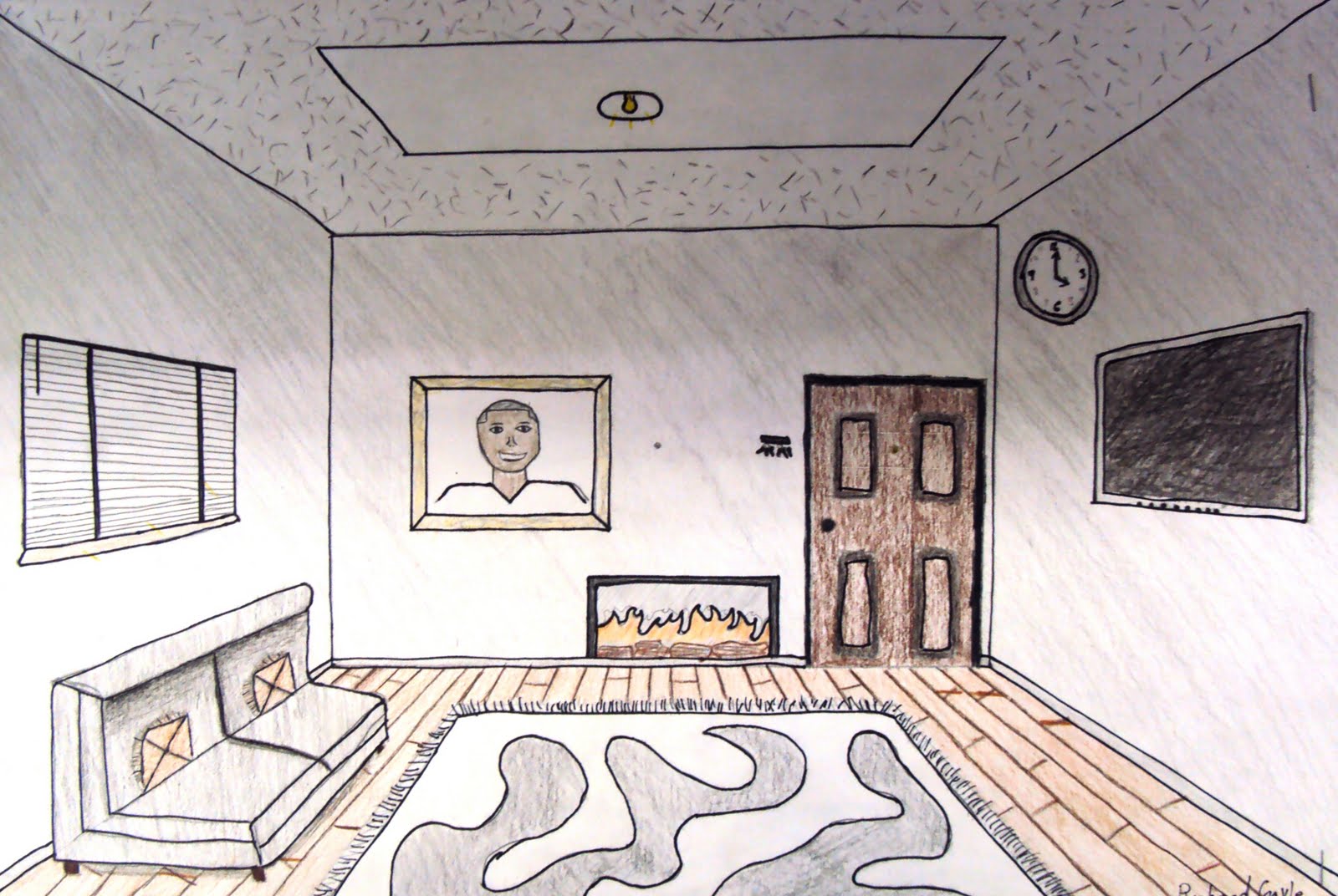 Art 1: One Point Perspective Room