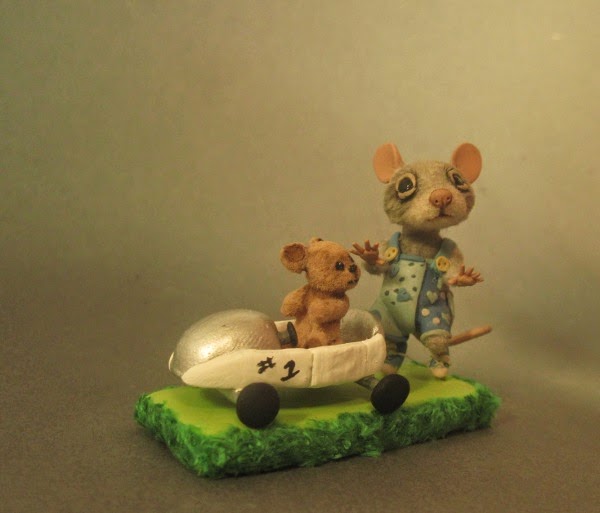 Aleah Klay Studio: Miniature Mouse Derby car rider teddy bear one of a ...