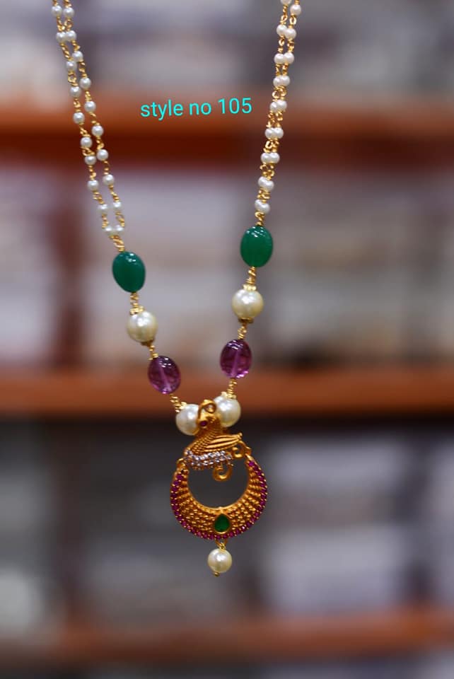 Buy Latest Model Pearl Mala Set With Pendants