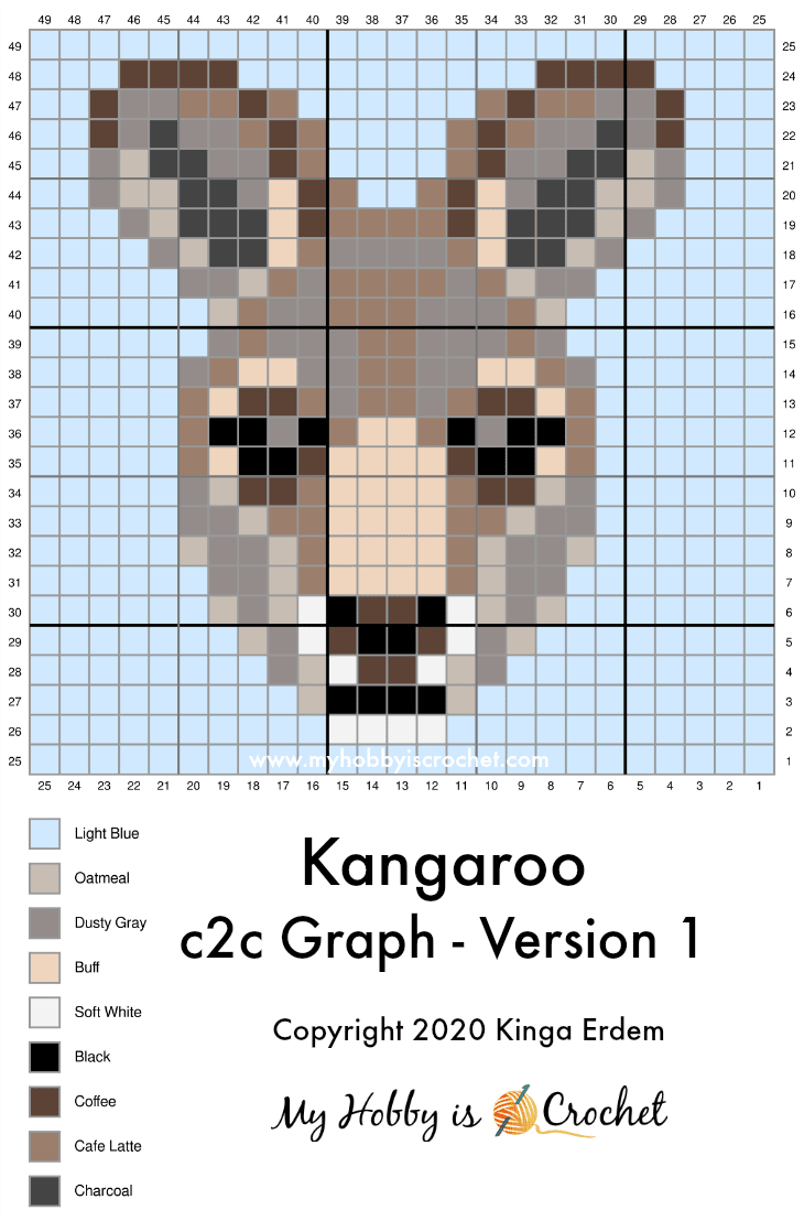 My Hobby Is Crochet: Kangaroo C2C Square - Free Crochet Pattern + Graph ...