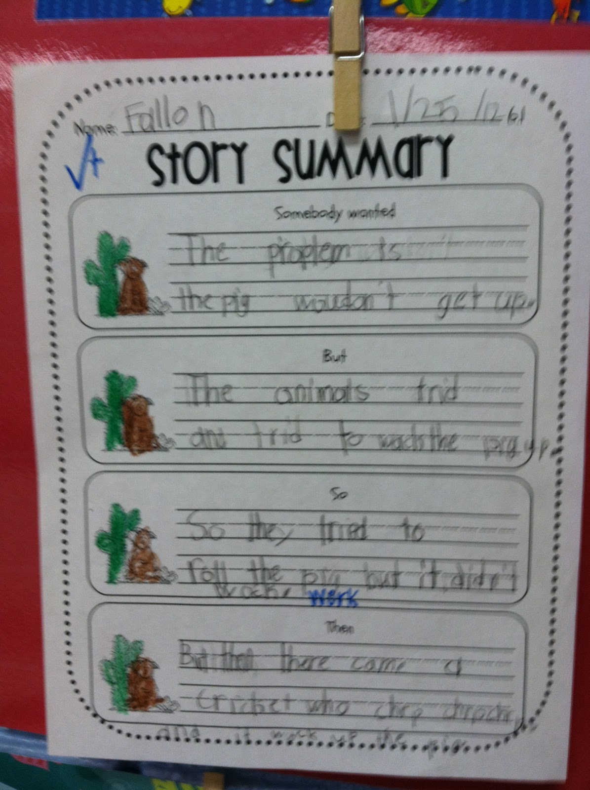 First Grade Fabulous Fish: Story Summary Pages - More Pigs and ...