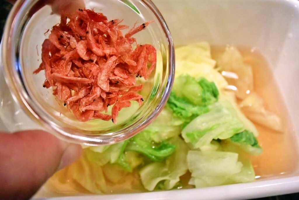 Recipes for Tom: Kyabetsu to hakusai no sakura ebi iri ohitashi ...