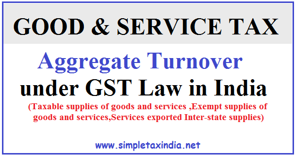 AGGREGATE TURNOVER UNDER GST | SIMPLE TAX INDIA