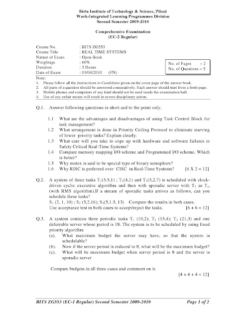 Question Papers: SEM 1