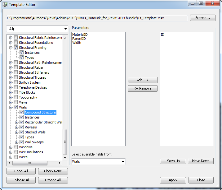 Revit Add Ons Bimits Datalink Add In Extract Revit Data To Excel