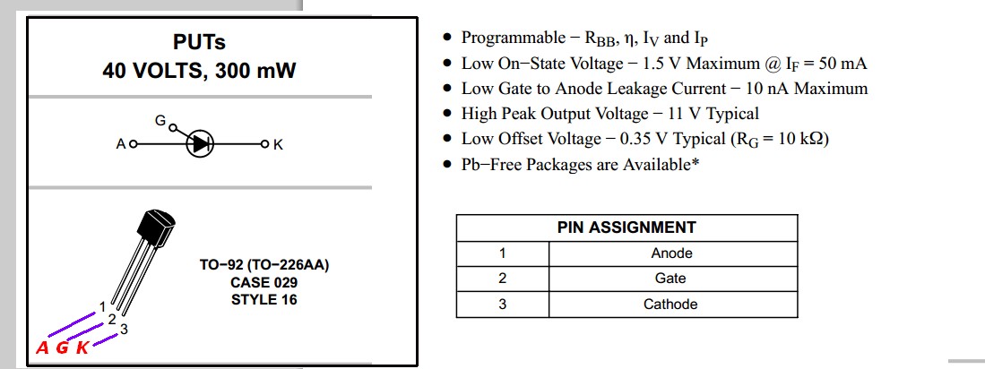 Transistor Uniunión programable (PUT) ~ Electrónica Industrial