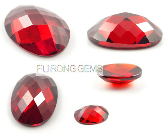 Garent-Red-Cubic-Zirconia-Checkerboard-on-top-Gemstones-Wholesale-China