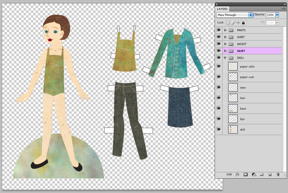 Paper Doll School: Using Paper Textures in Photoshop and Illustrator