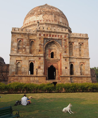 India: Lodhi Garden in Delhi- tombs and blooms.
