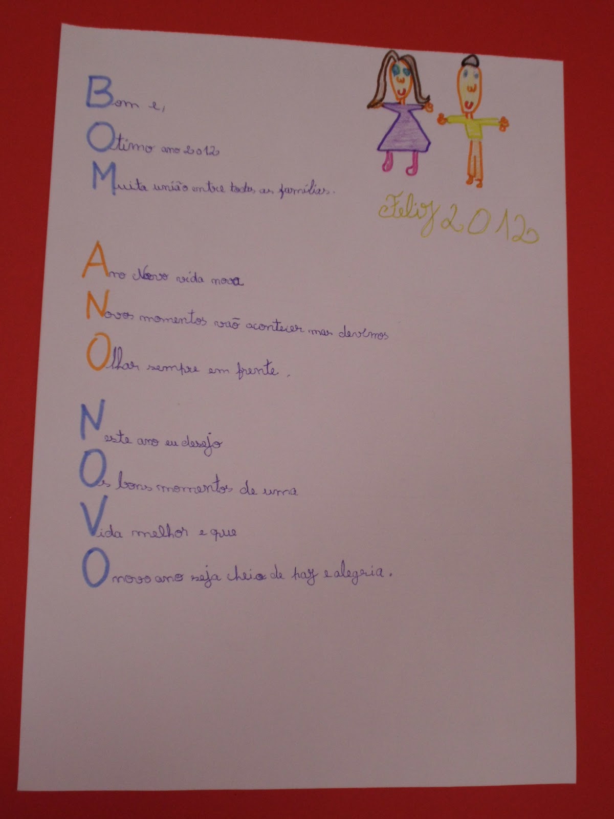 Núcleo de Alcobertas: Acrósticos do Ano Novo