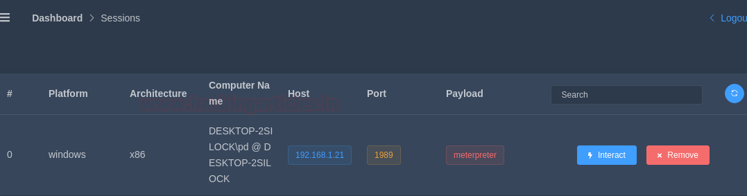 Kage Graphical User Interface For Metasploit Hacking Articles