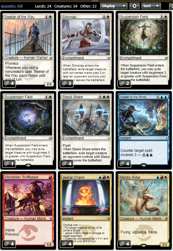 Magic the Gathering Adventures: [Standard] Mantis Rider and White ...