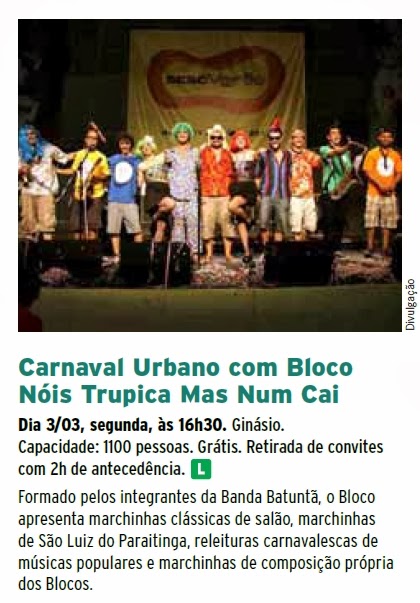 SESC São José dos Campos: Programação Completa do Carnaval - 28/02 a 04 ...