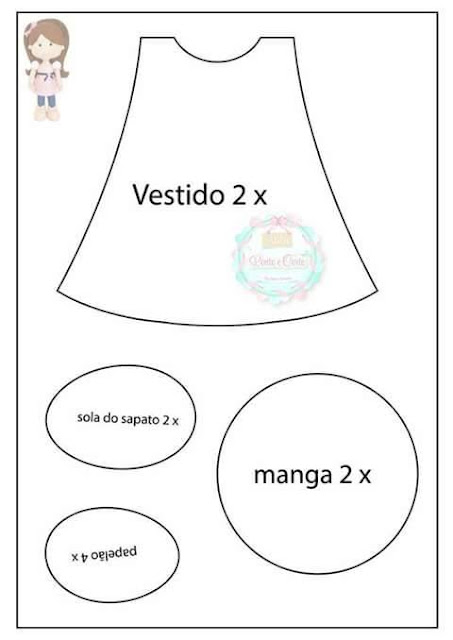 Molde boneca em feltro - Ver e Fazer