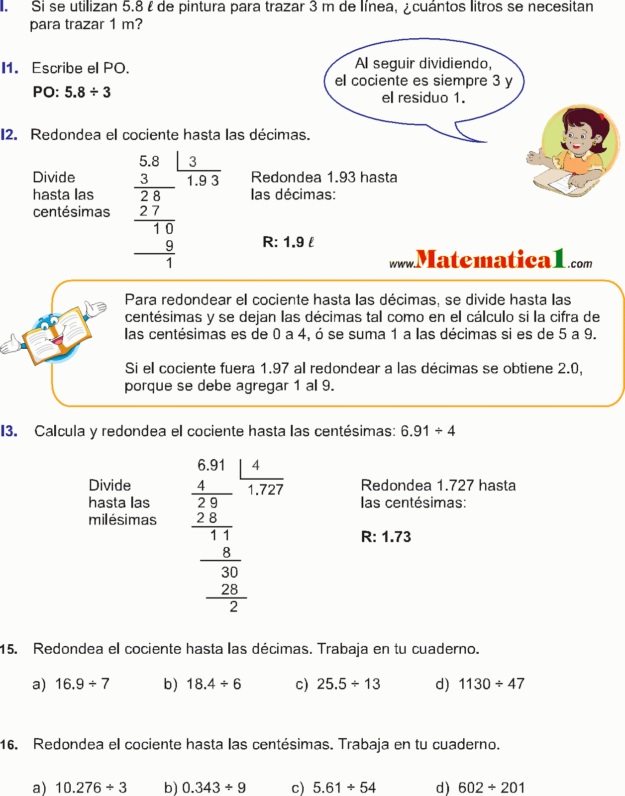 Divisiones Con Decimales Ejercicios
