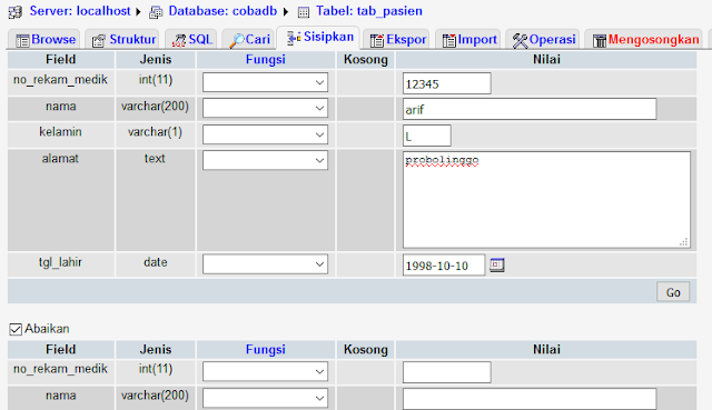 Cara Mengisi Data di PHPMyAdmin - Basis Digital