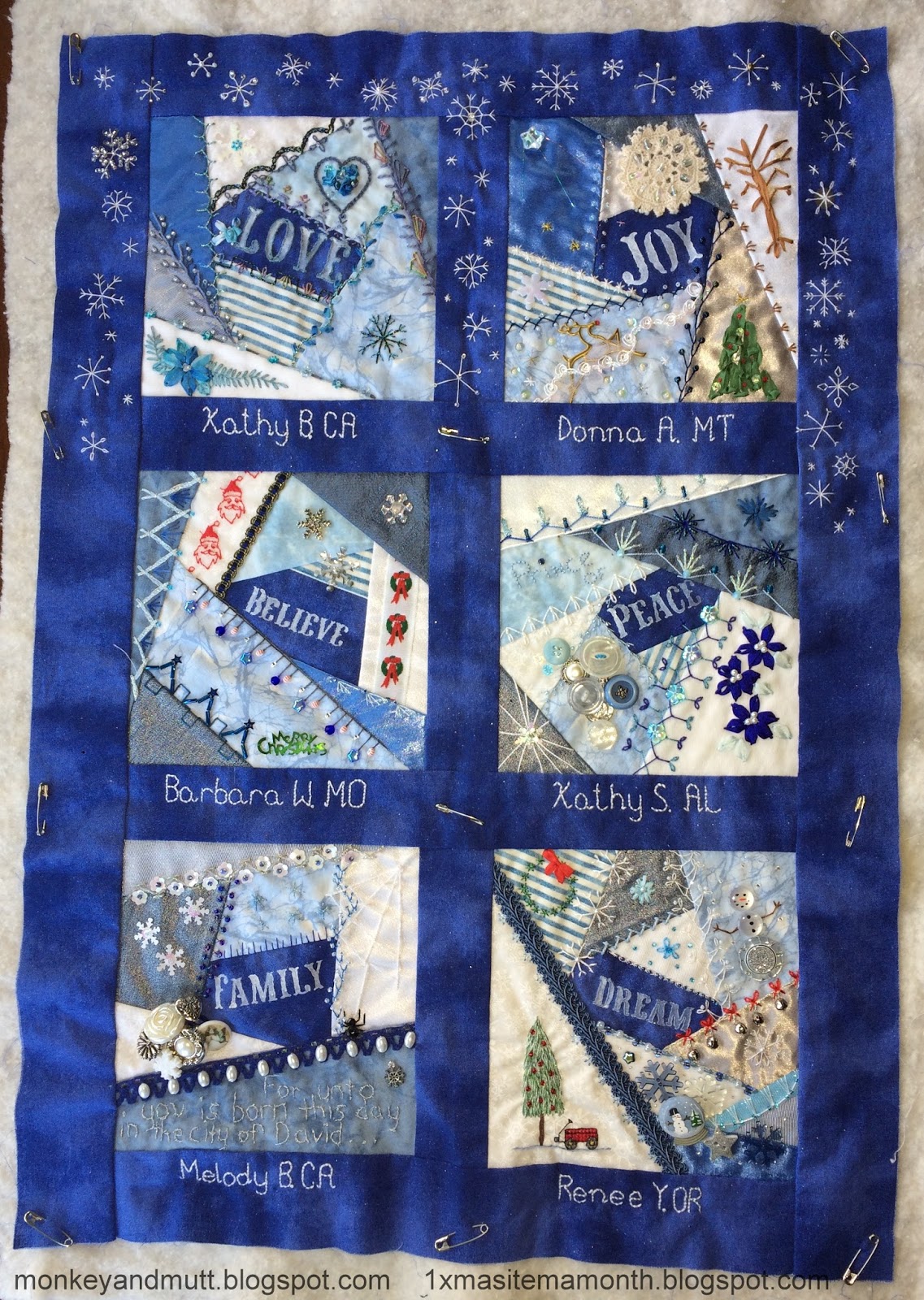 1 Xmas Item A Month: Winter/Christmas Crazy Quilt Progress
