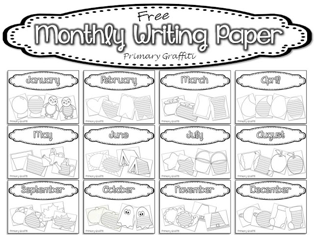 Primary Graffiti: Monthly Writing Paper Freebie!