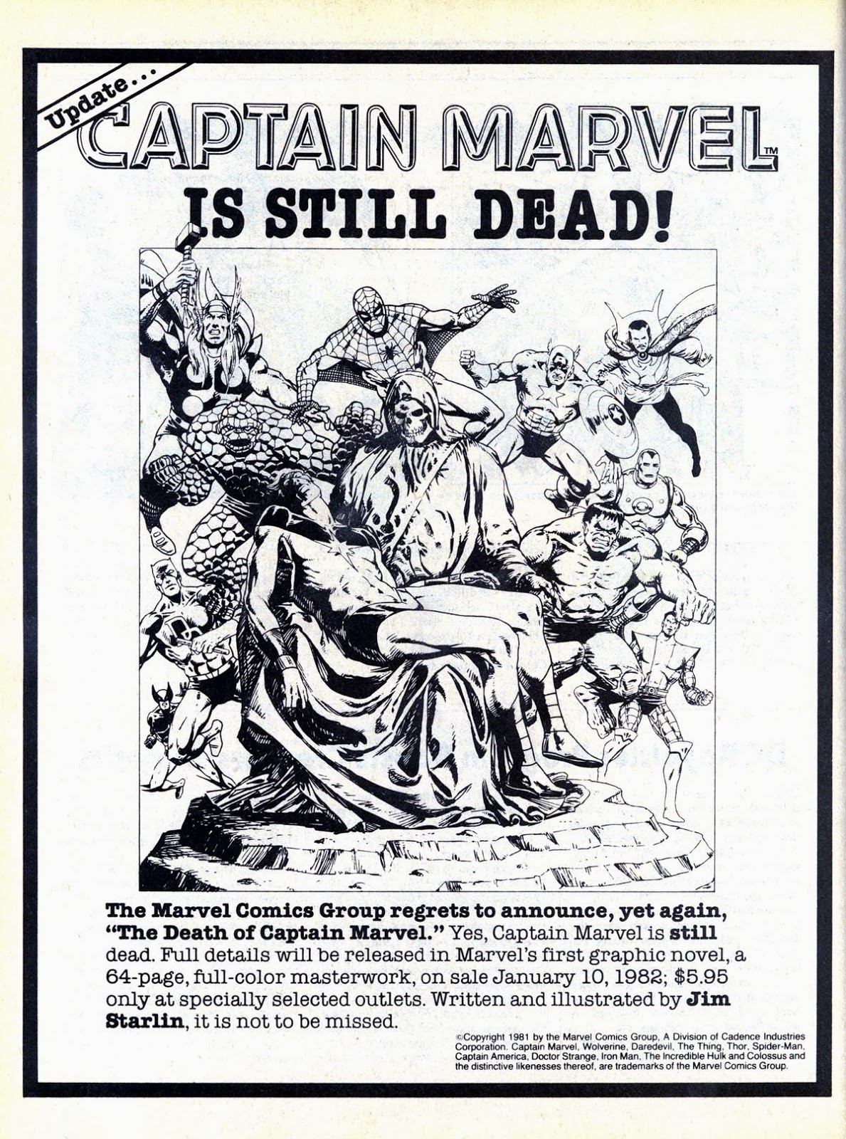 Marvel Comics of the 1980s: 1982 - The Death of Captain Marvel