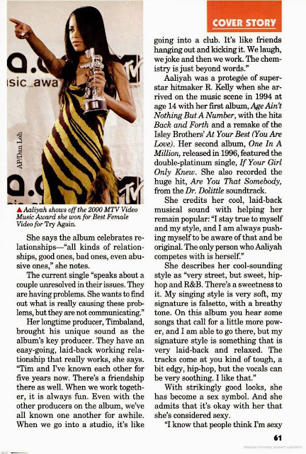 Aaliyah Archives: Aaliyah: Jet Magazine July 23rd, 2001