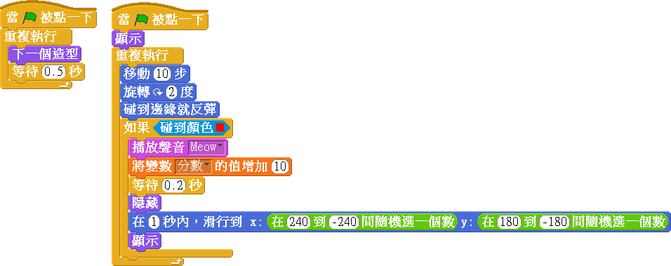 悅心集:教學網誌 2014 Scratch 上課筆記:射擊遊戲程式