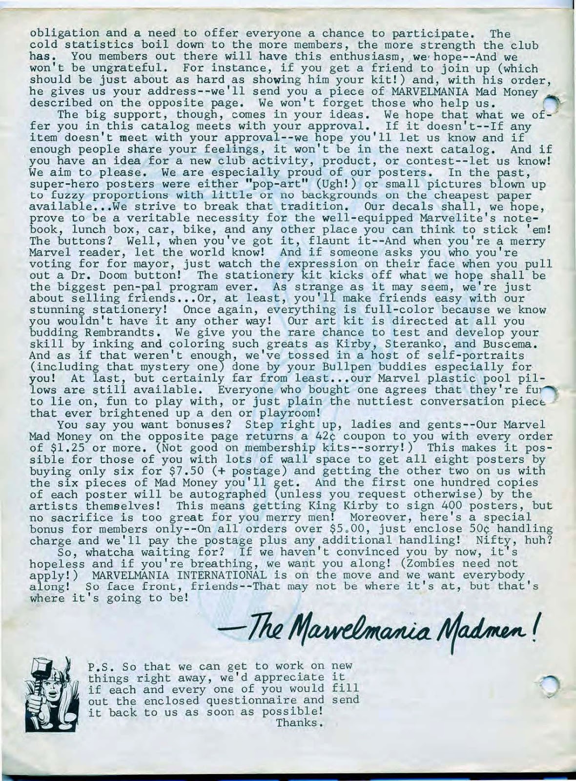 Barry's Pearls of Comic Book Wisdom: Marvelmania Catalogs: 1969 and Beyond