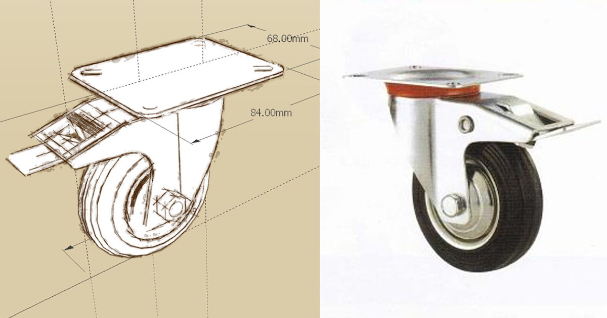 3D - Roda Furniture, Ukuran Riil dan Kemampuan Beban Angkut - Wenk