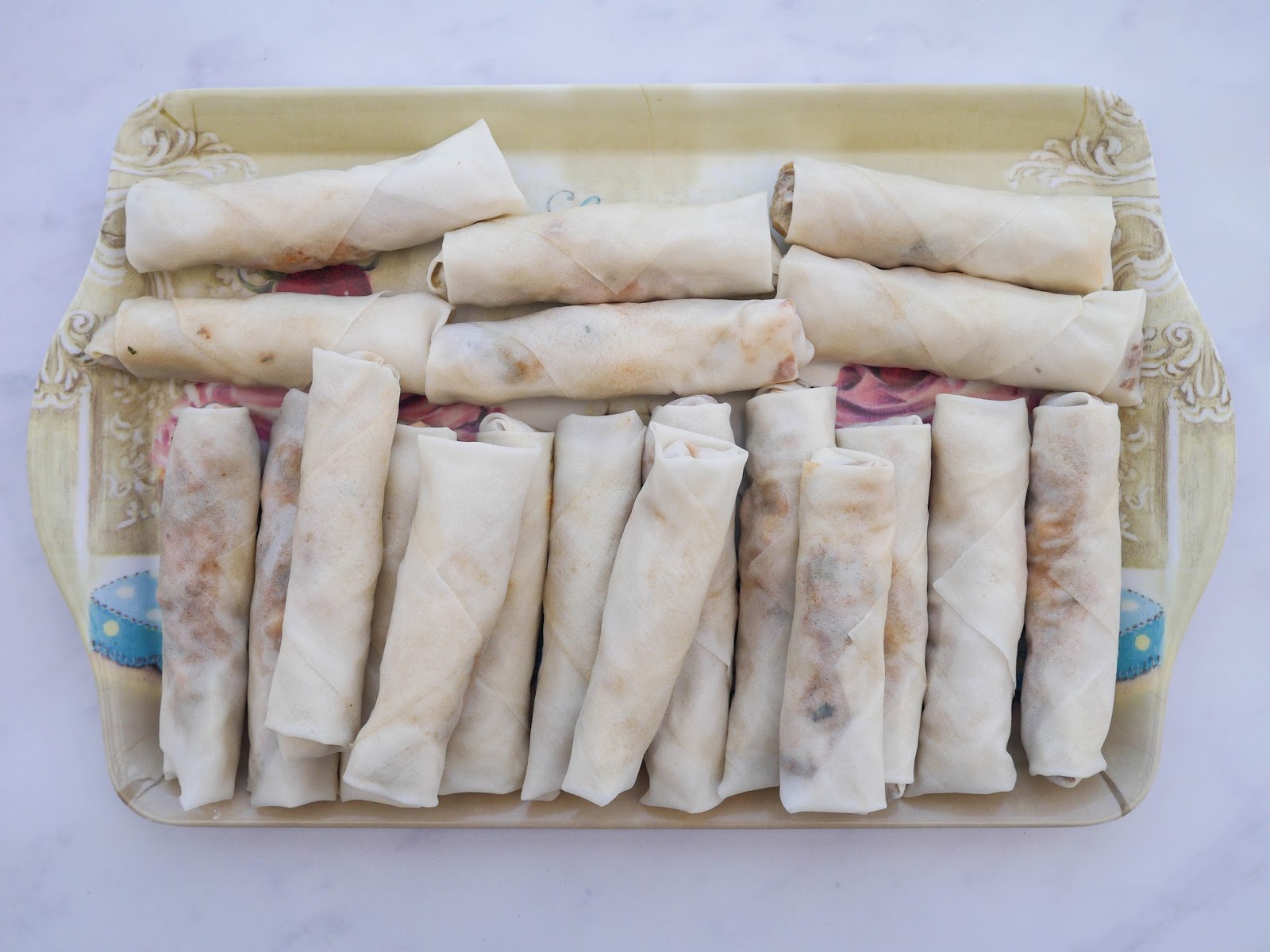 This Muslim Girl Bakes: Tandoori Chicken and Vegetable Spring Rolls.