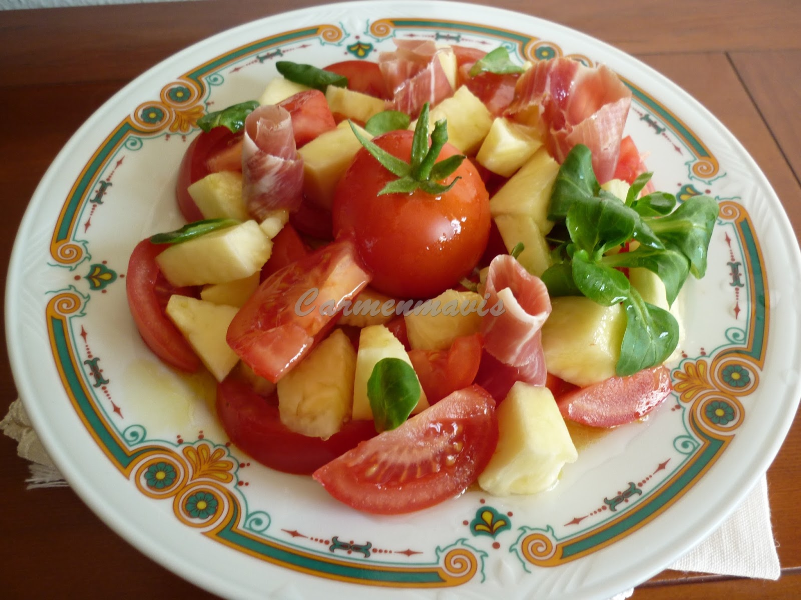 LA COCINA DE CARMENMAVIS: ENSALADA DE TOMATE Y JAMÓN