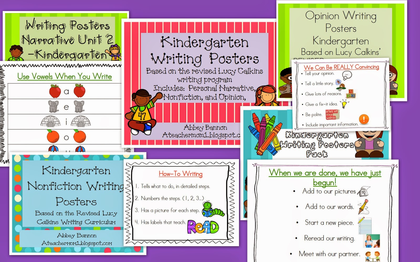 Teacher Mom: Kinders Writing Poster Packs!