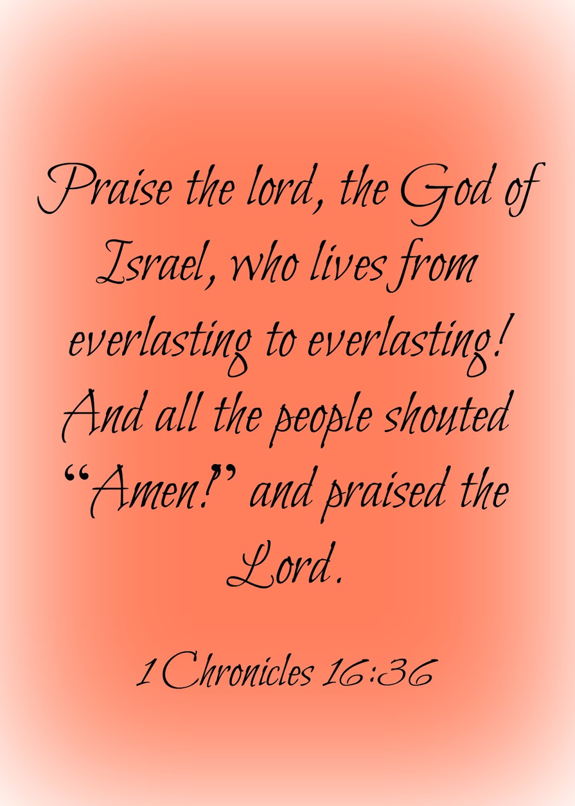 Minute of Joy: 1 Chronicles 16:36