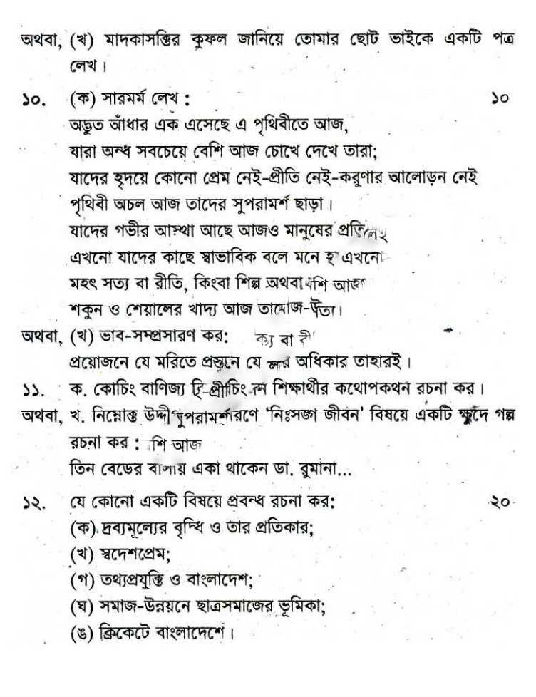 HSC Exam Bangla 2nd paper question 2019 || বাংলা ২য় পত্র প্রশ্ন ফাঁশ ...