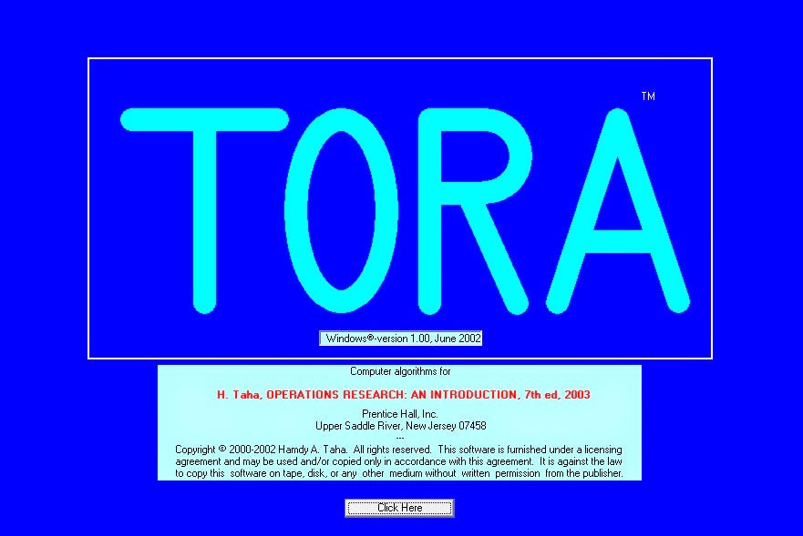 Programa Tora ~ Programación Lineal