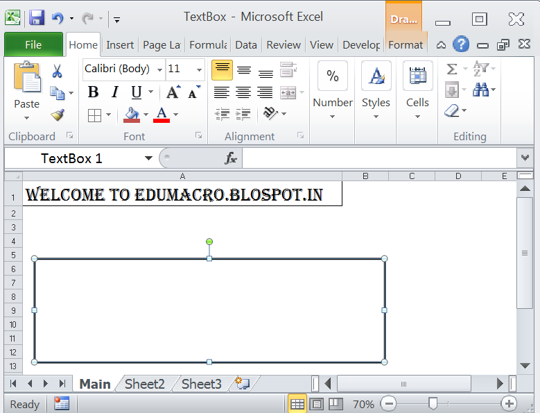 EDUMACRO: How to Copy data into a Text box through Macro