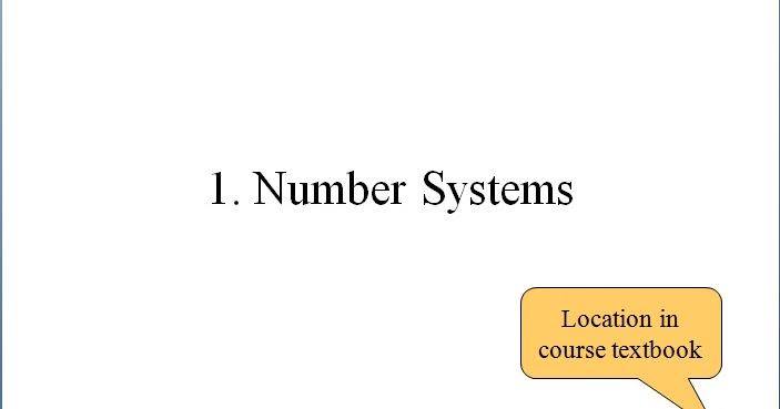 [ICT] Number System(1st Lecture Slides)