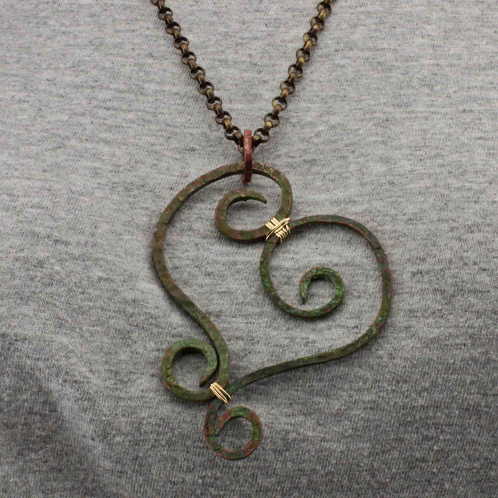 OscarCrow Handmade Jewelry: Wire Heart-wrought iron style in copper