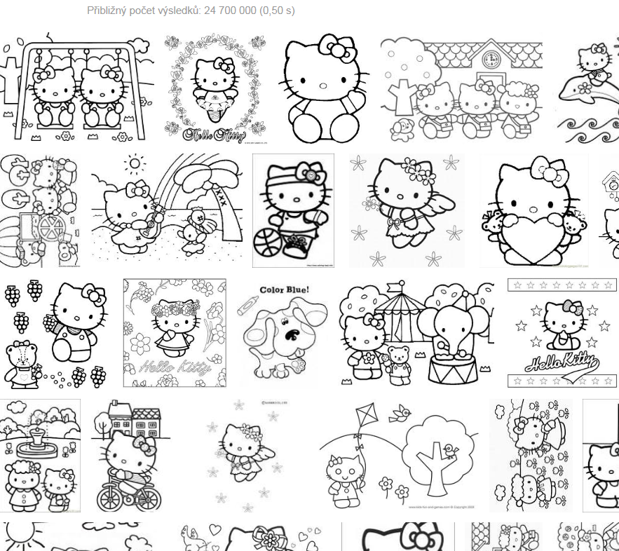 Omalovánky online, ke stažení a vytisknutí: Hello Kitty - omalovánky