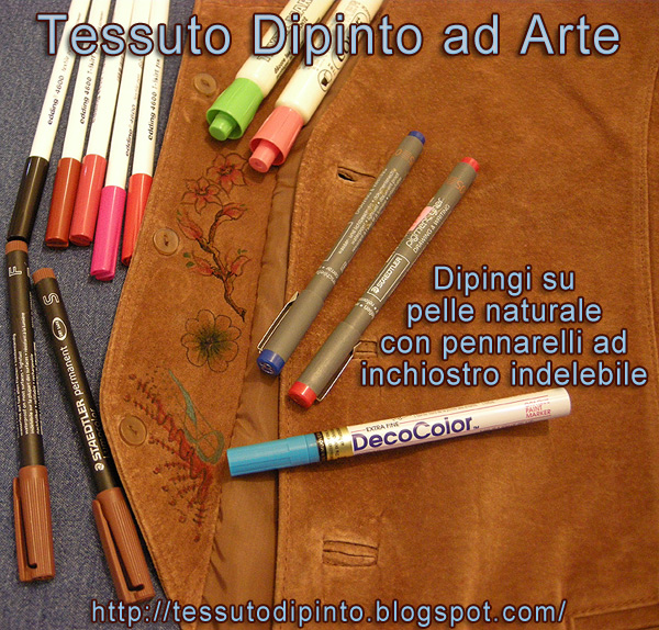 Tecnica pittorica su pelle scamosciata: pennarelli indelebili per artisti