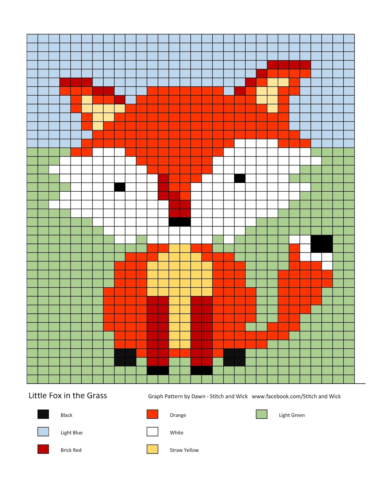 Stitch & Wick: {Little Fox in the Grass} FREE graph