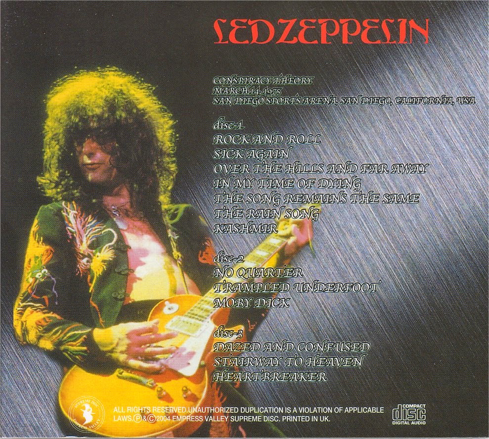 World Of BOOTLEGS: BOOTLEG : Led Zeppelin - Sports Arena, San Diego, 14 ...