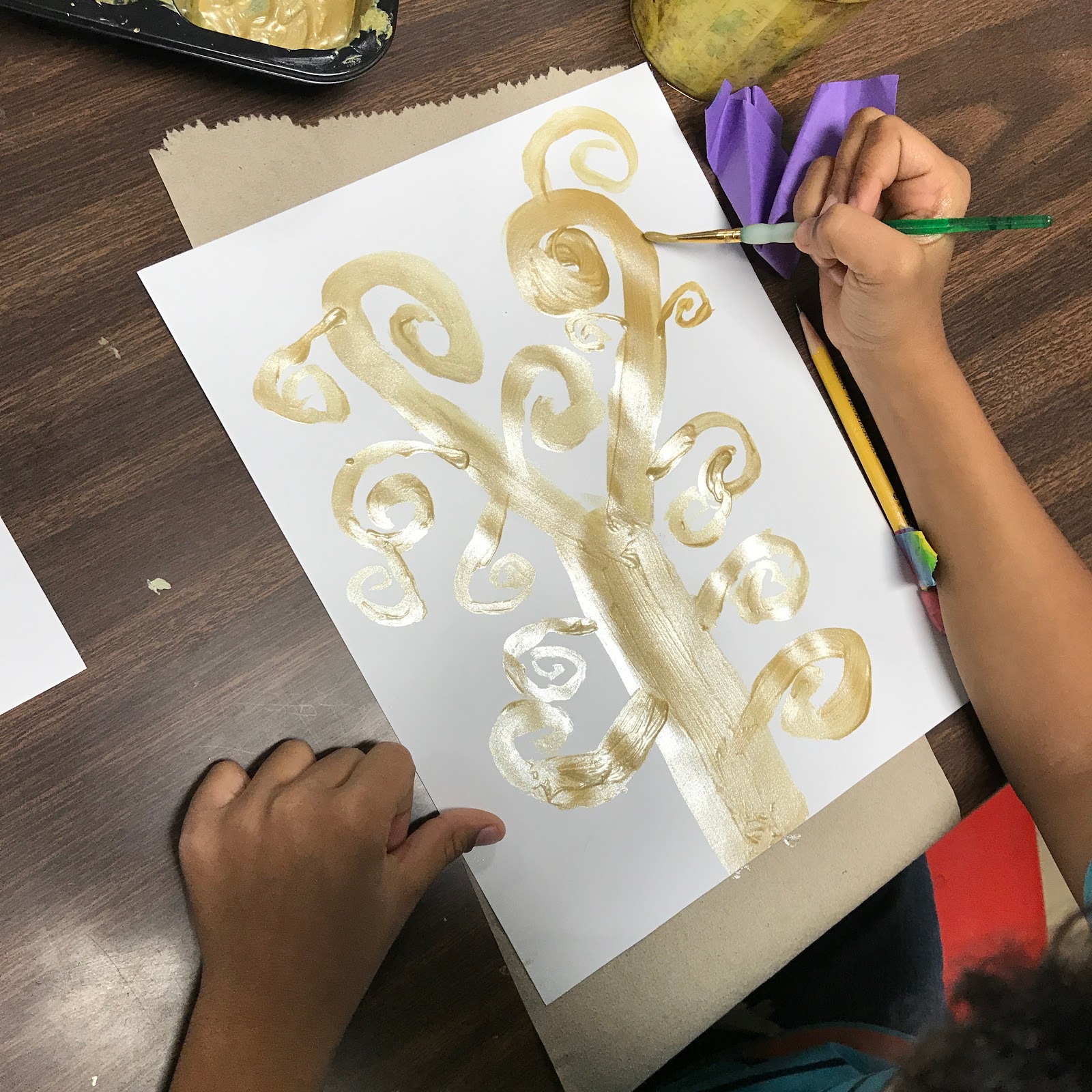 Elements of the Art Room: 3rd grade Gustav Klimt Trees