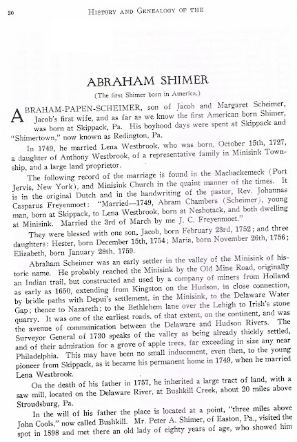 Shimer Blog: Abraham Shimer, First Shimer Born in America