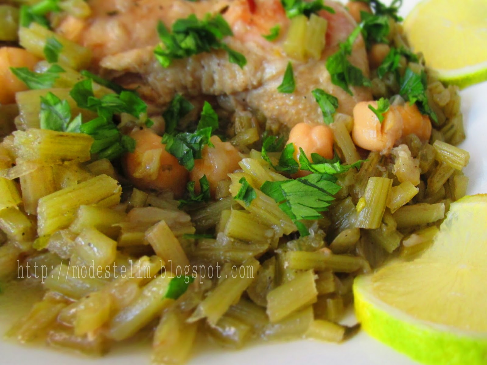 Jaj bel guernina garnina tajine de poulet au chardons