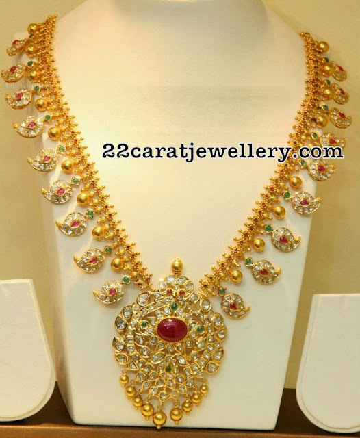 Pachi Mango Mala with Gold Balls - Jewellery Designs